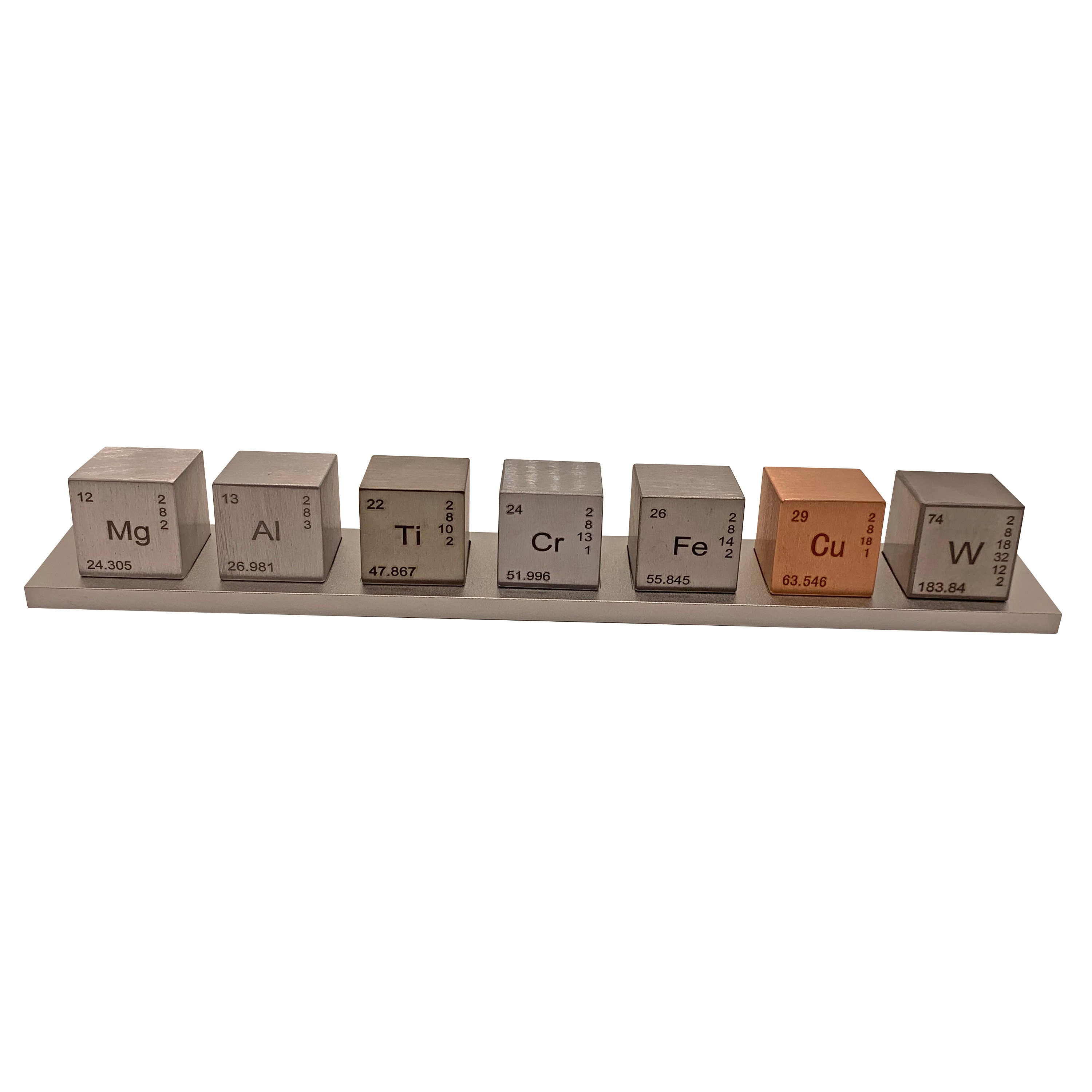 Element 1” Cube Set 7 PCS - Titanium Tungsten Aluminum Copper Iron ...