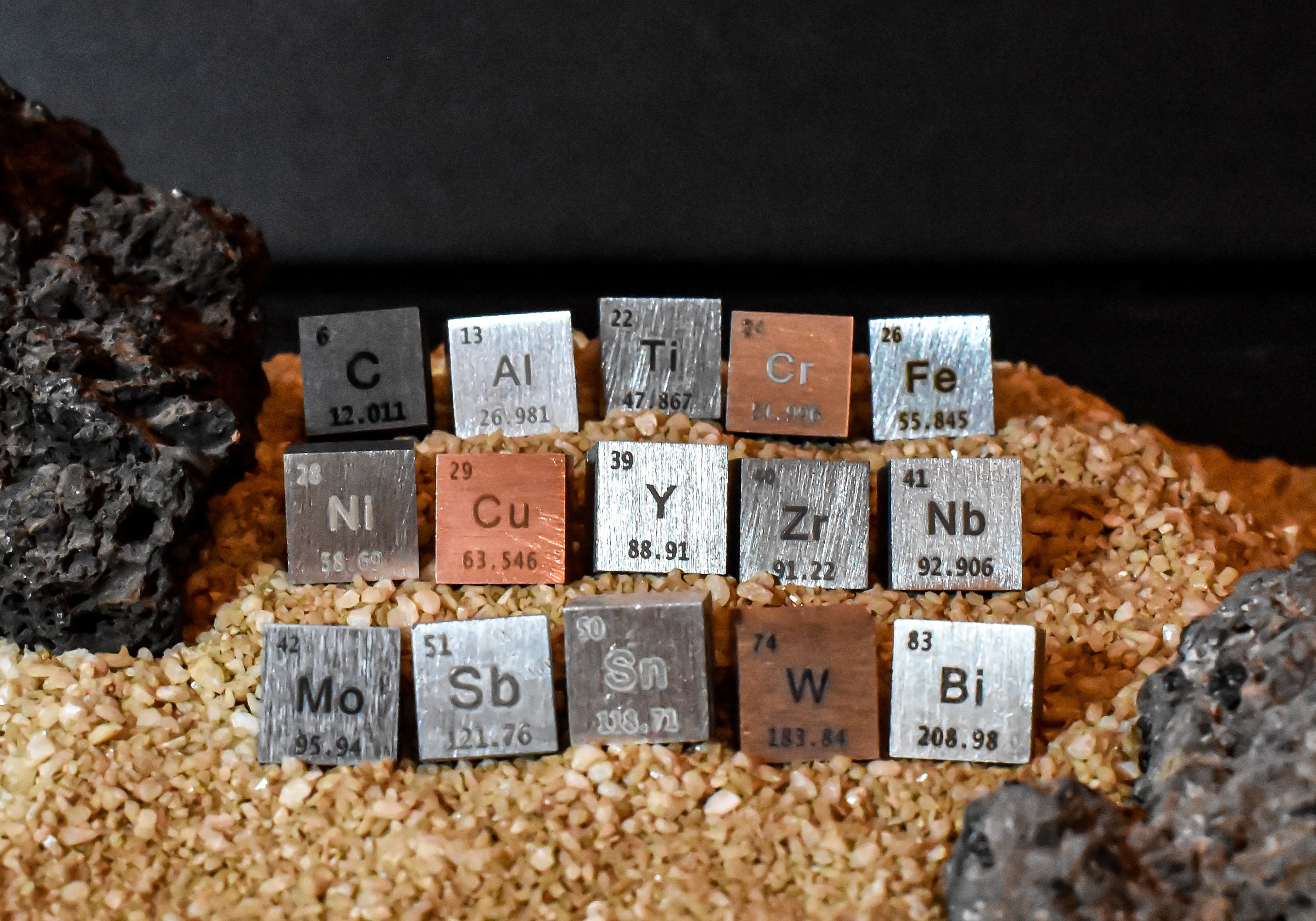 Element 10mm Cube Set 15 PCS - 95.0-99.95% Purity W Mo Nb Ti Ni Cu Al ...