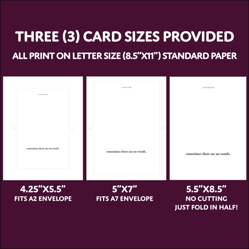 Sometimes There Are No Words Printable DOWNLOAD Card Friend - Etsy