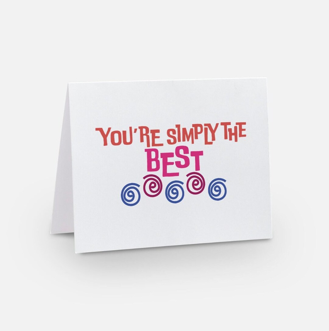 You're Simply the Best DIGITAL DOWNLOAD PRINTABLE Thank You Card ...