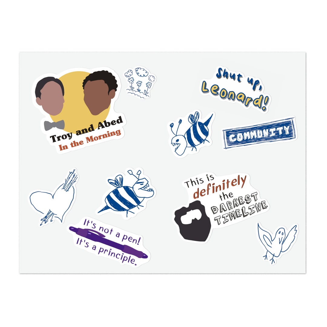 ONLY 2 LEFT! 10 Stickers "community" Vinyl Sticker Sheet || Community ...