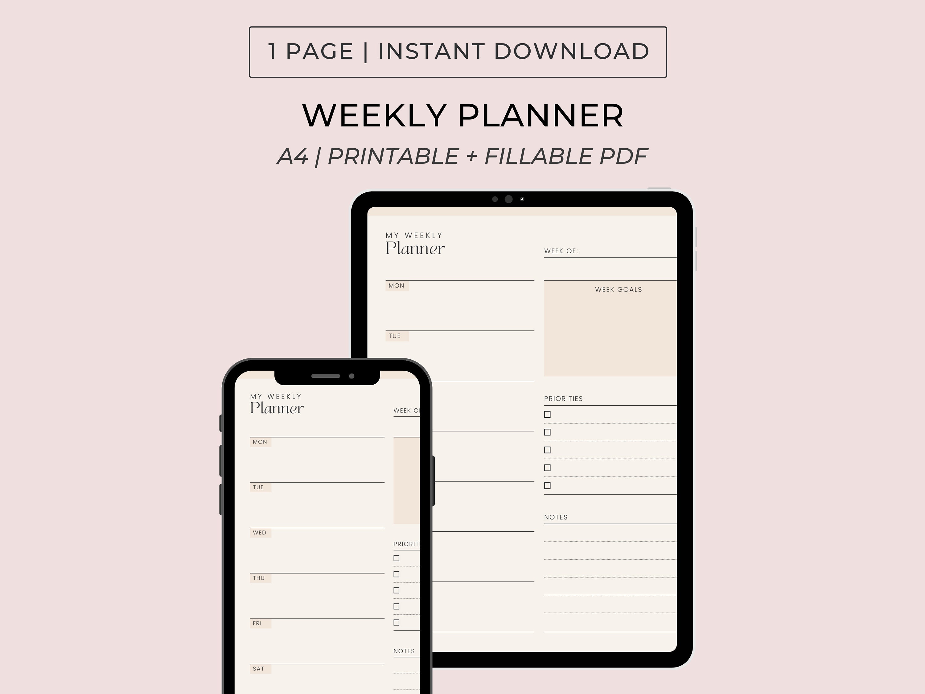 Digital Weekly Planner, Goodnotes Planner, Weekly Schedule, Notability ...