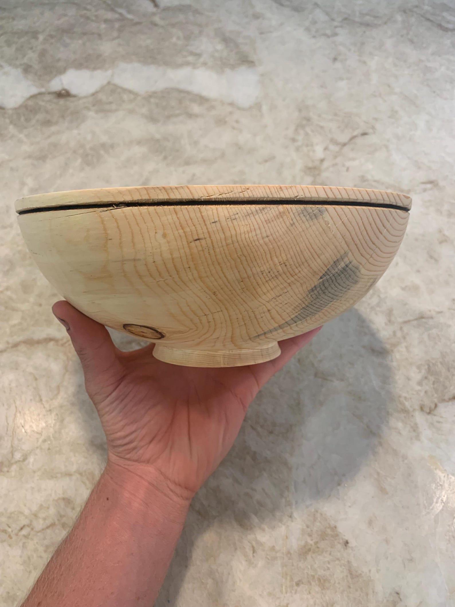 Handmade Pine Wood Bowl With Burned Ring Detail - Etsy