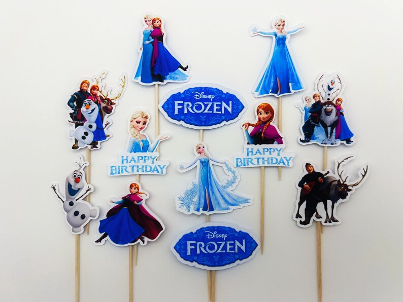 12 X Frozen Cupcake Toppers Cake Topper | Frozen Birthday Party ...
