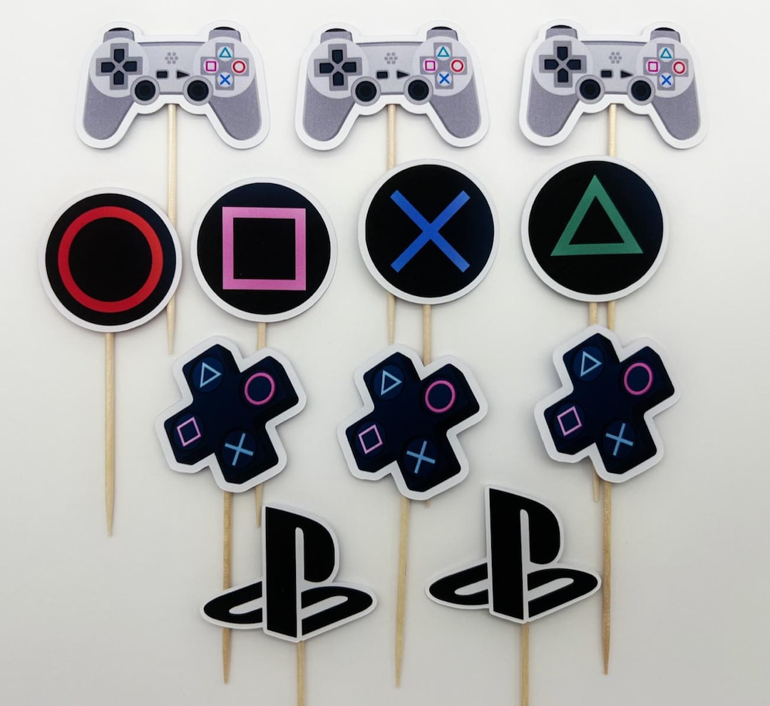 12 X Playstation Cupcake Toppers Cake Topper | Playstation Gamer ...