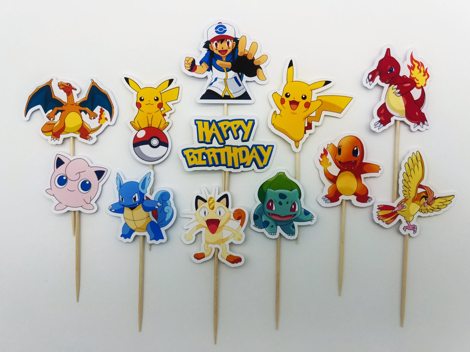 12 X Pokemon Cupcake Toppers Cake Topper Pokemon Birthday - Etsy