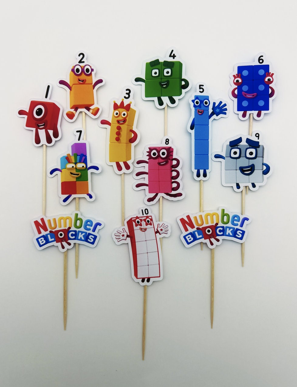 12 X Number Blocks Cupcake Toppers Cake Topper | Number Blocks Party ...