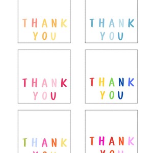Colorful Thank You Gift Tags - Etsy