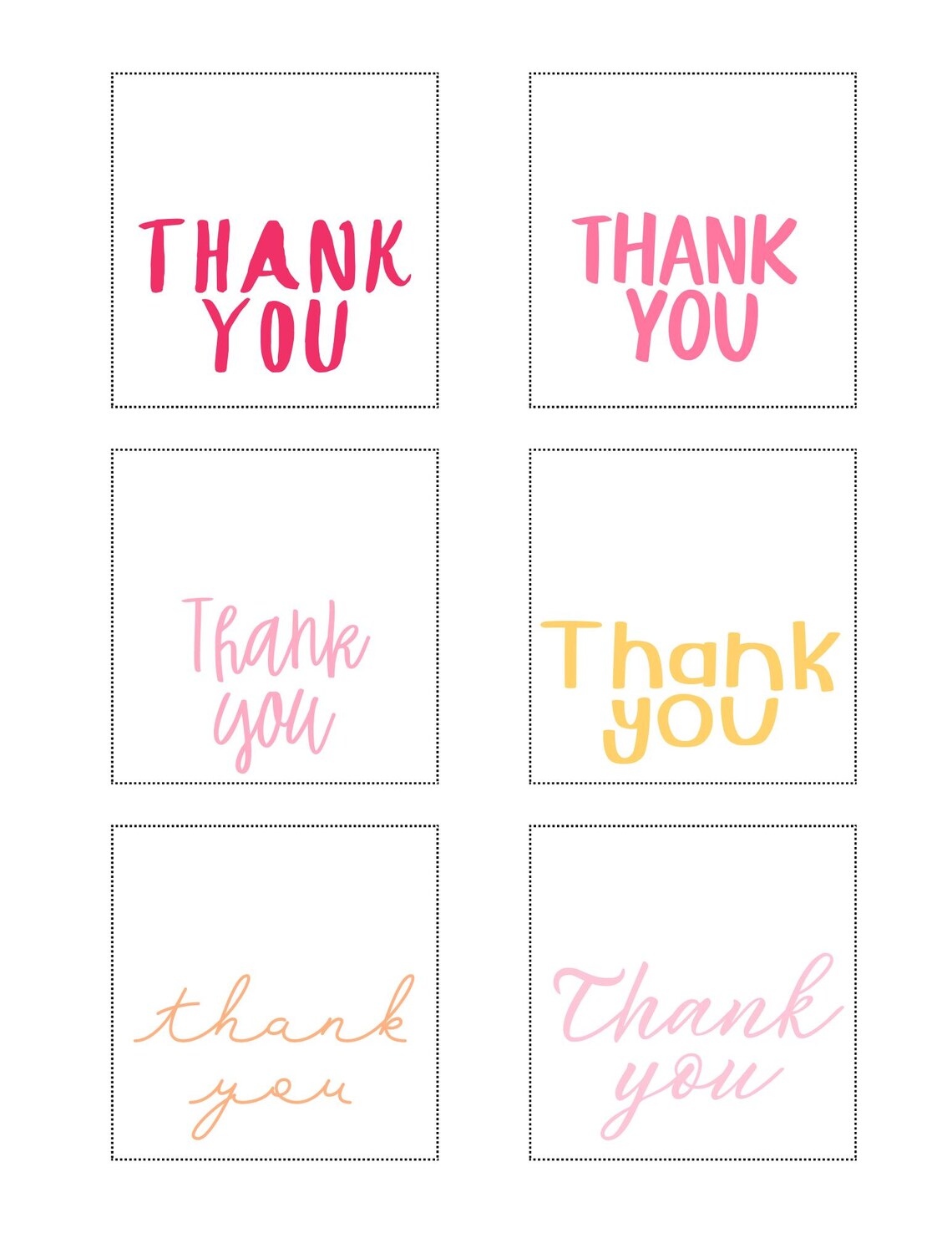 Pink Thank You Gift Tags - Etsy