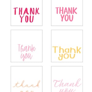 Pink Thank You Gift Tags - Etsy
