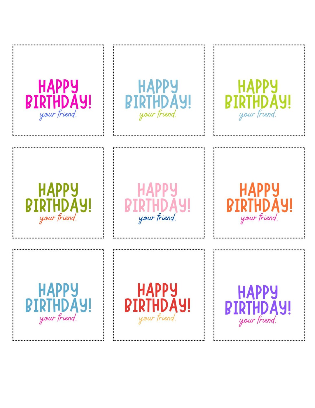Colorful Birthday Gift Tags - Etsy