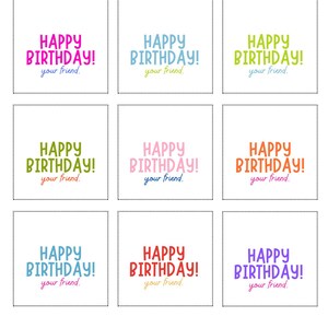 Colorful Birthday Gift Tags - Etsy
