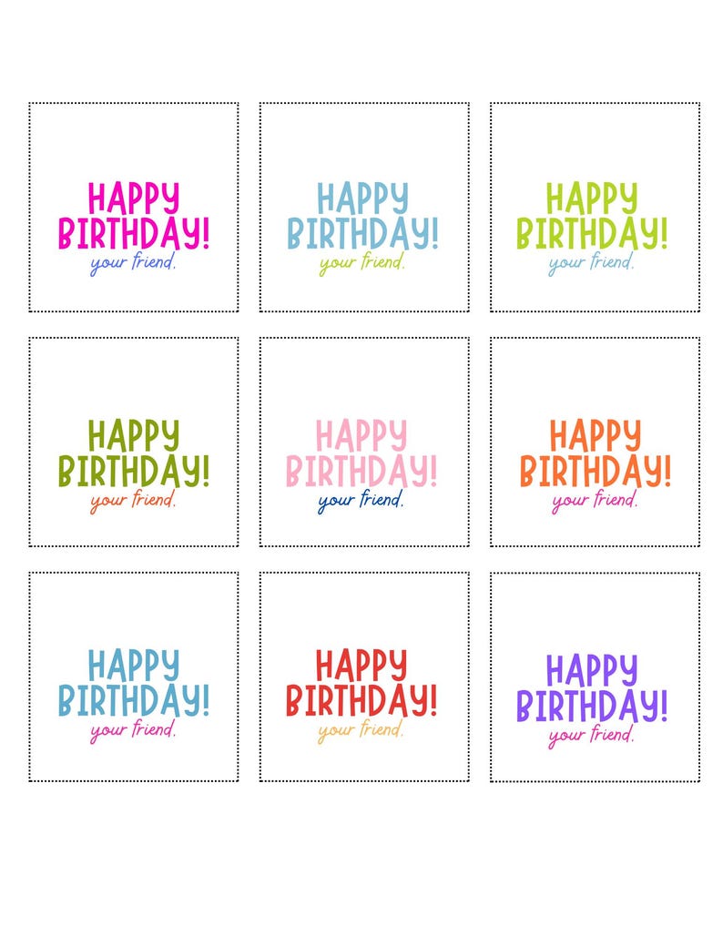 Colorful Birthday Gift Tags - Etsy