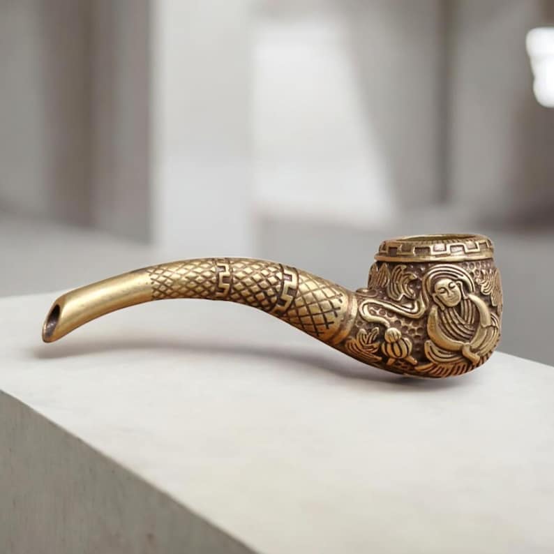 Classic Copper Cigar Pipe With Grinder - Unique Smoking Gift - Etsy