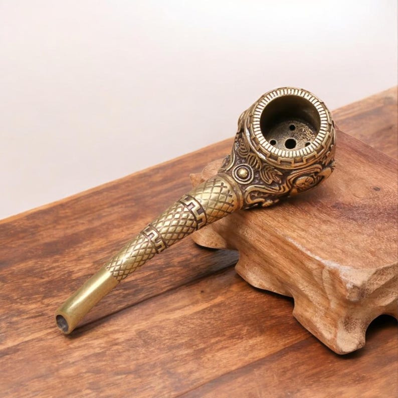 Classic Copper Cigar Pipe With Grinder - Unique Smoking Gift - Etsy