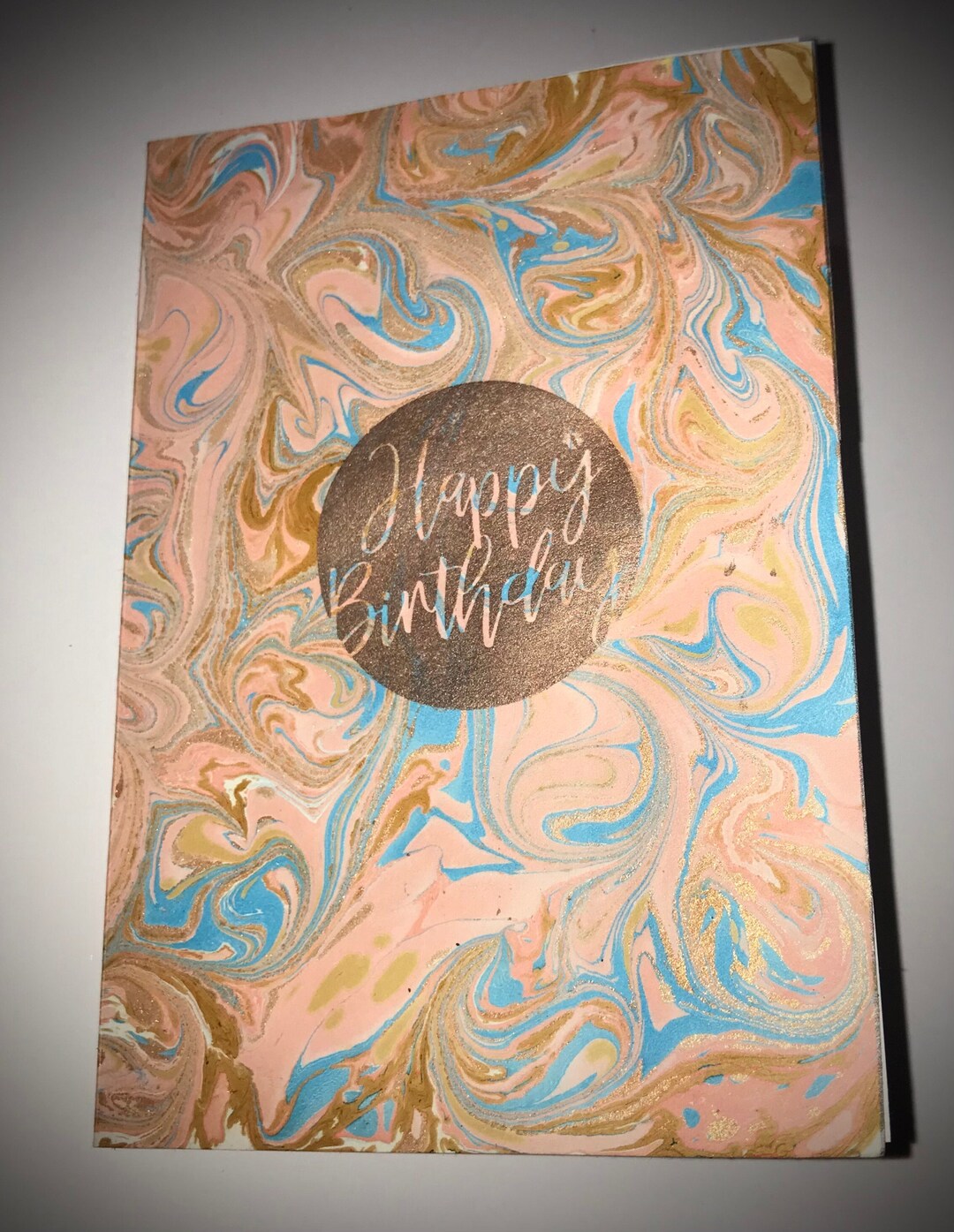 5 Birthday Cards--assorted Marbled Cards - Etsy