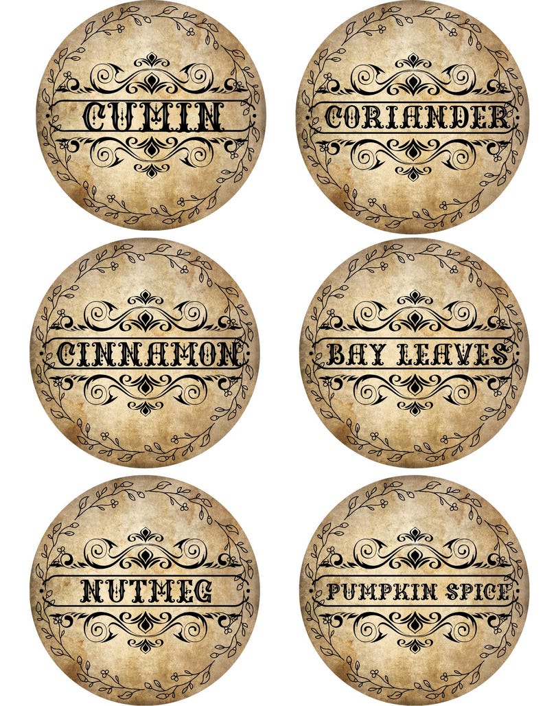 Vintage Spice Labels - Etsy