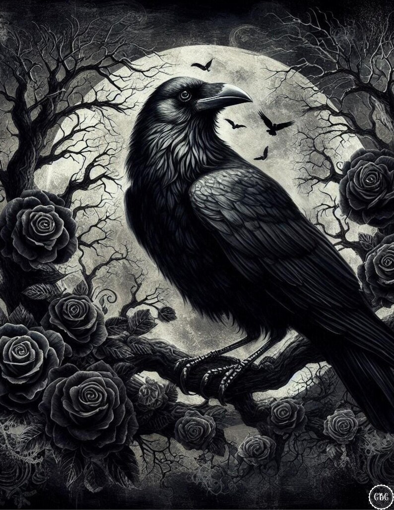 Crows and Roses - Etsy