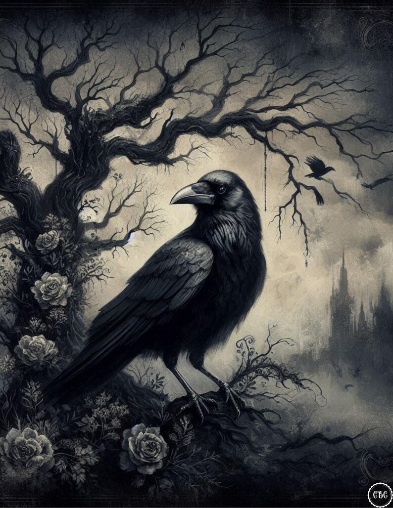 Crows and Roses - Etsy