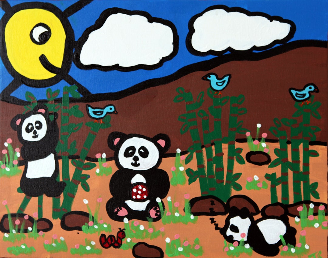 Peaches, Perry and Georges, the Pandas. - Etsy