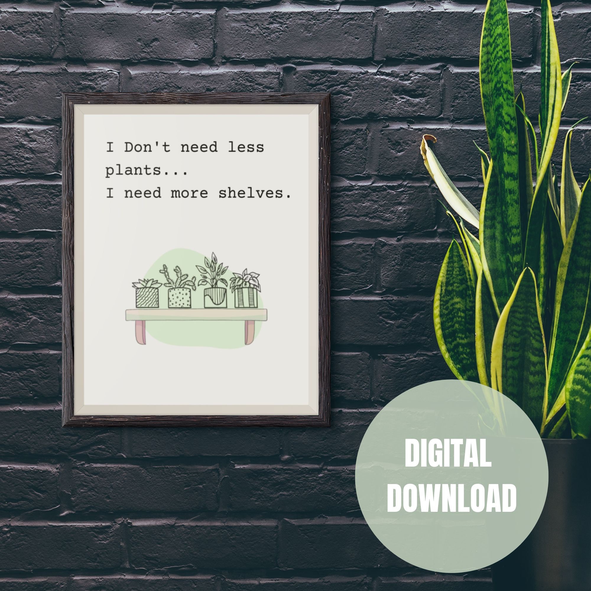 Pastel, Botanical Succulent Printable Wall Art. Funny Plant Quote Decor ...