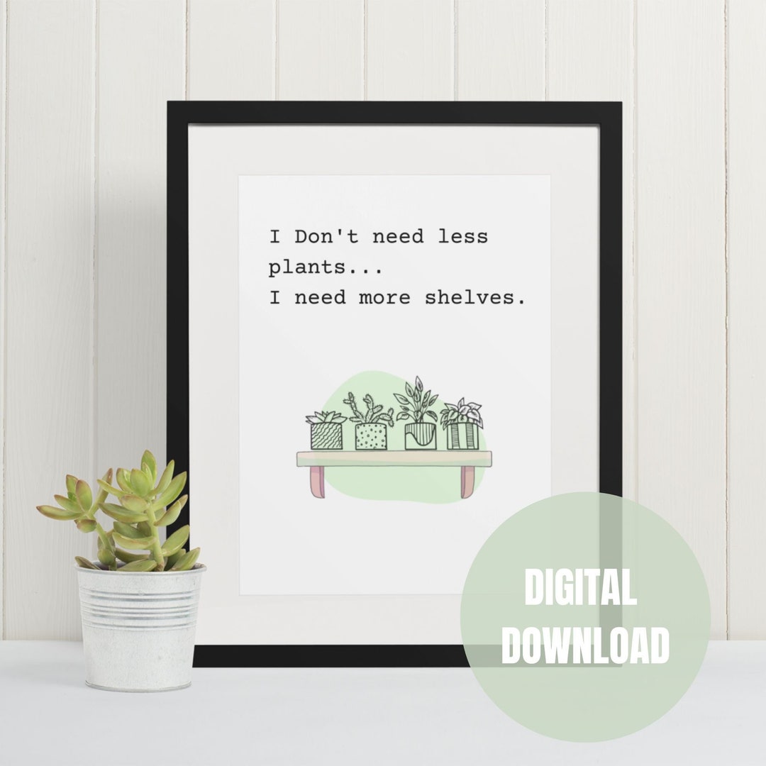 Pastel, Botanical Succulent Printable Wall Art. Funny Plant Quote Decor ...