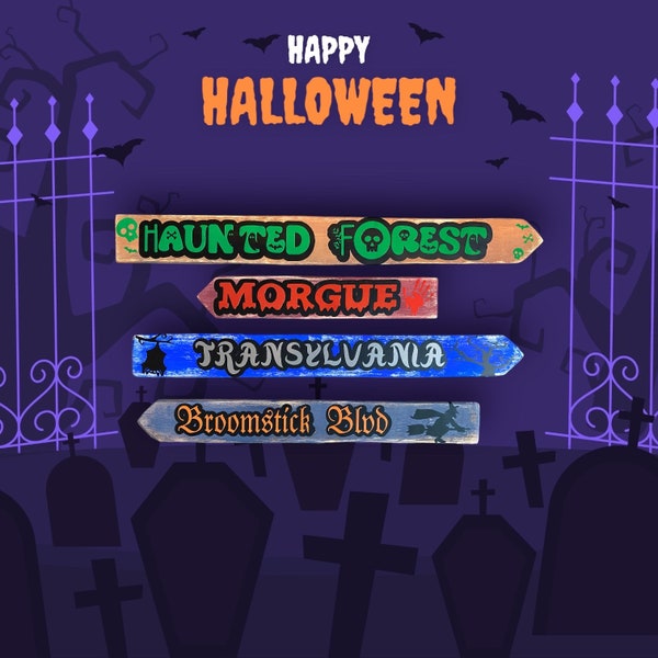 Halloween Directional Signs - Etsy