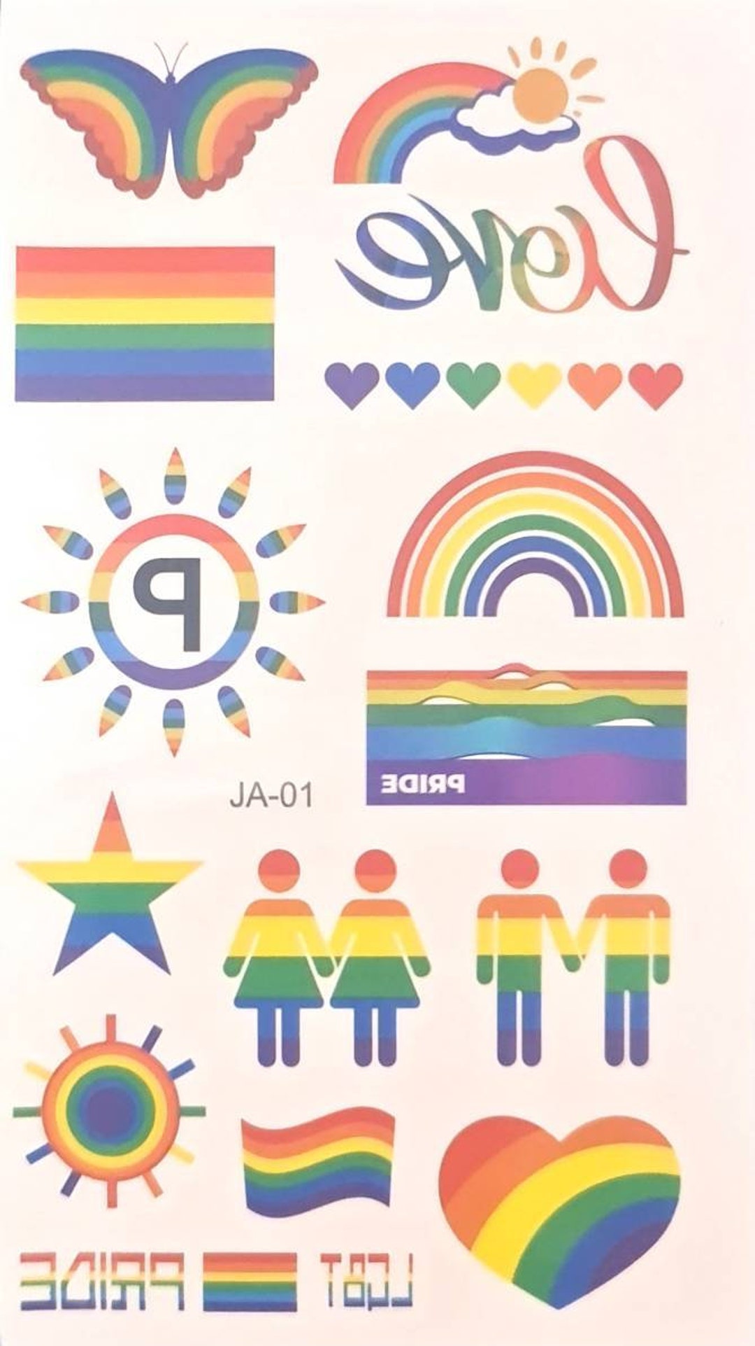 LGBTQIA+ Temporary Pride Tattoos - Etsy