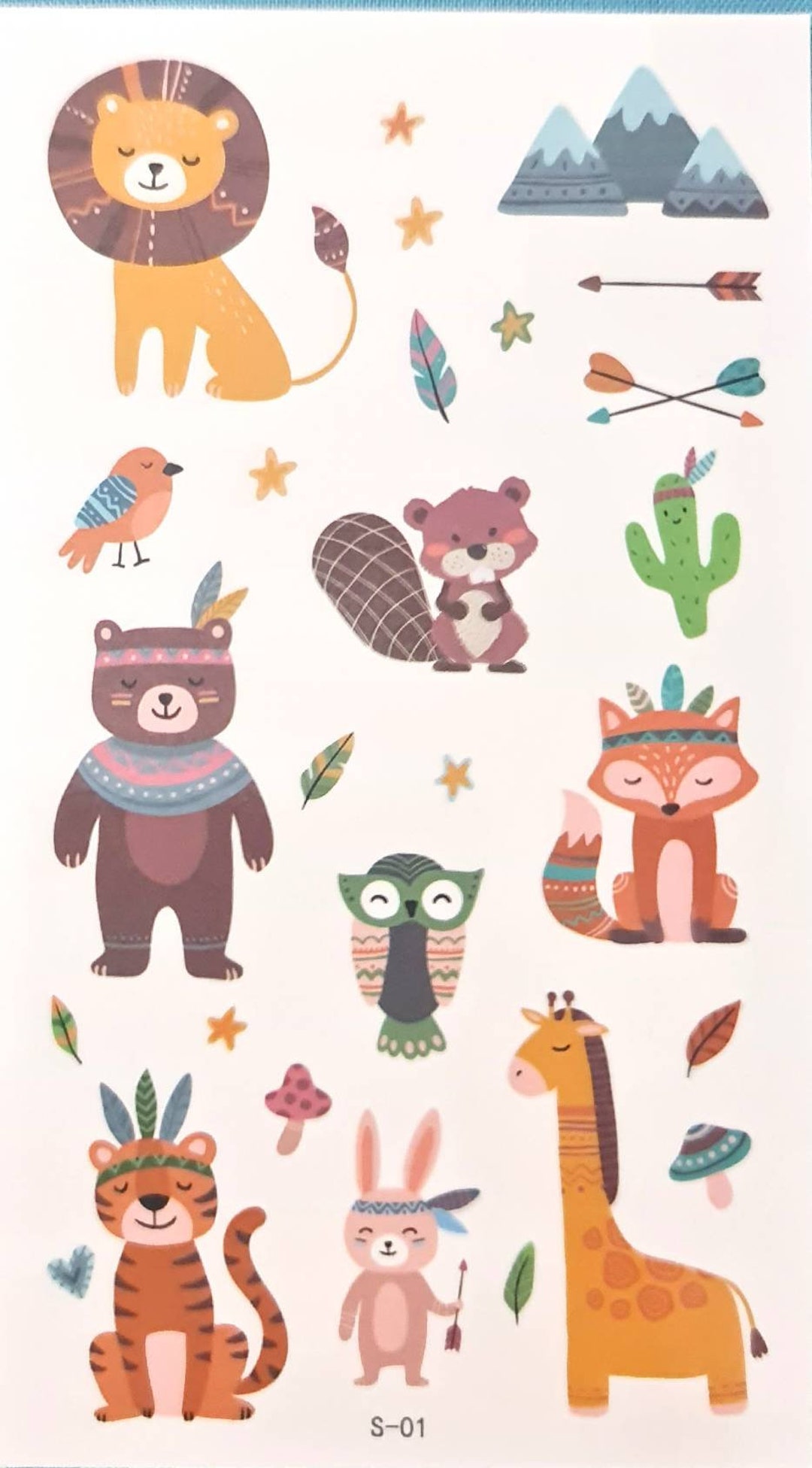 Cute Critters Temporary Tattoos - Etsy
