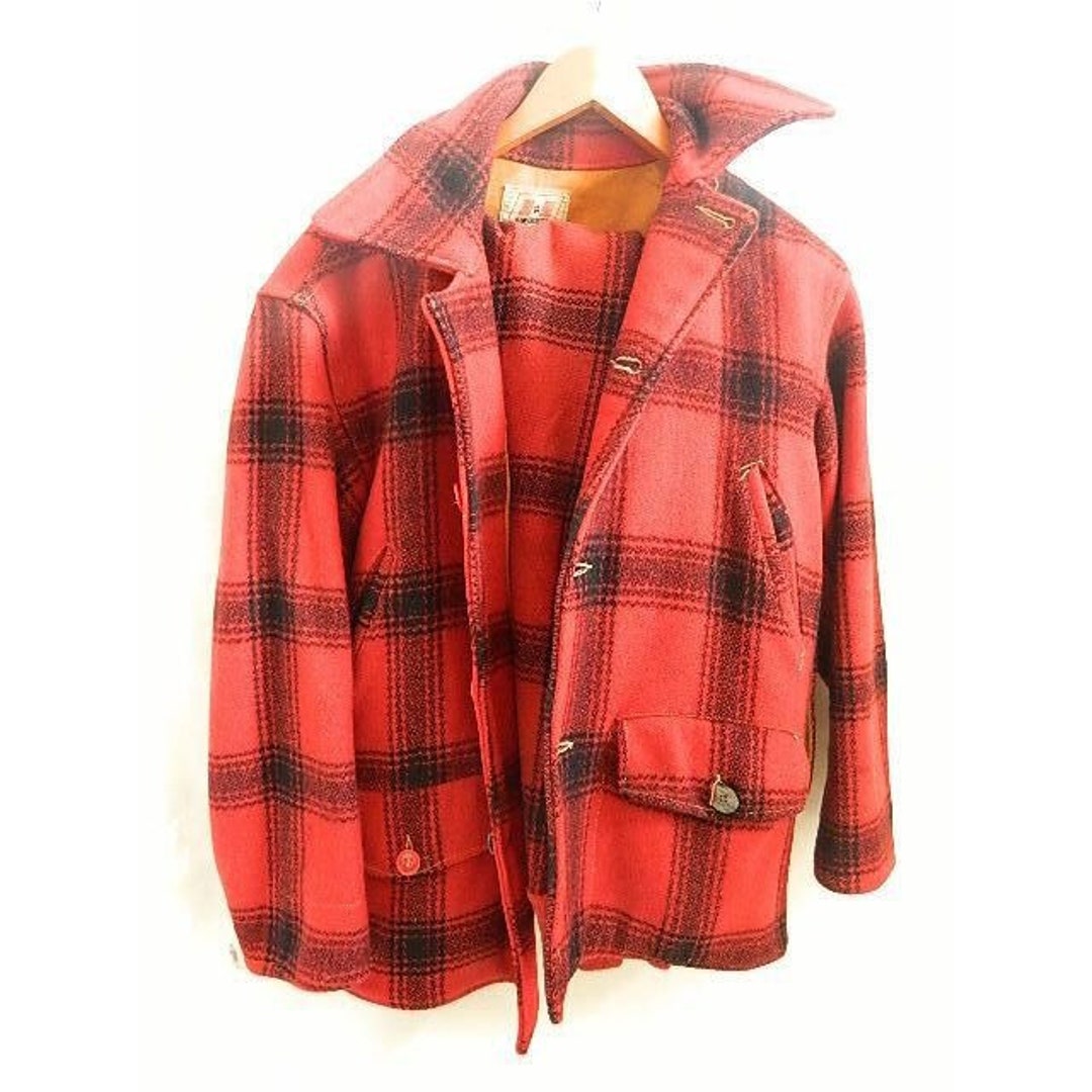 1950's Montgomery Wards Red Plaid 100% Wool Hunting Jacket/pant Set ...