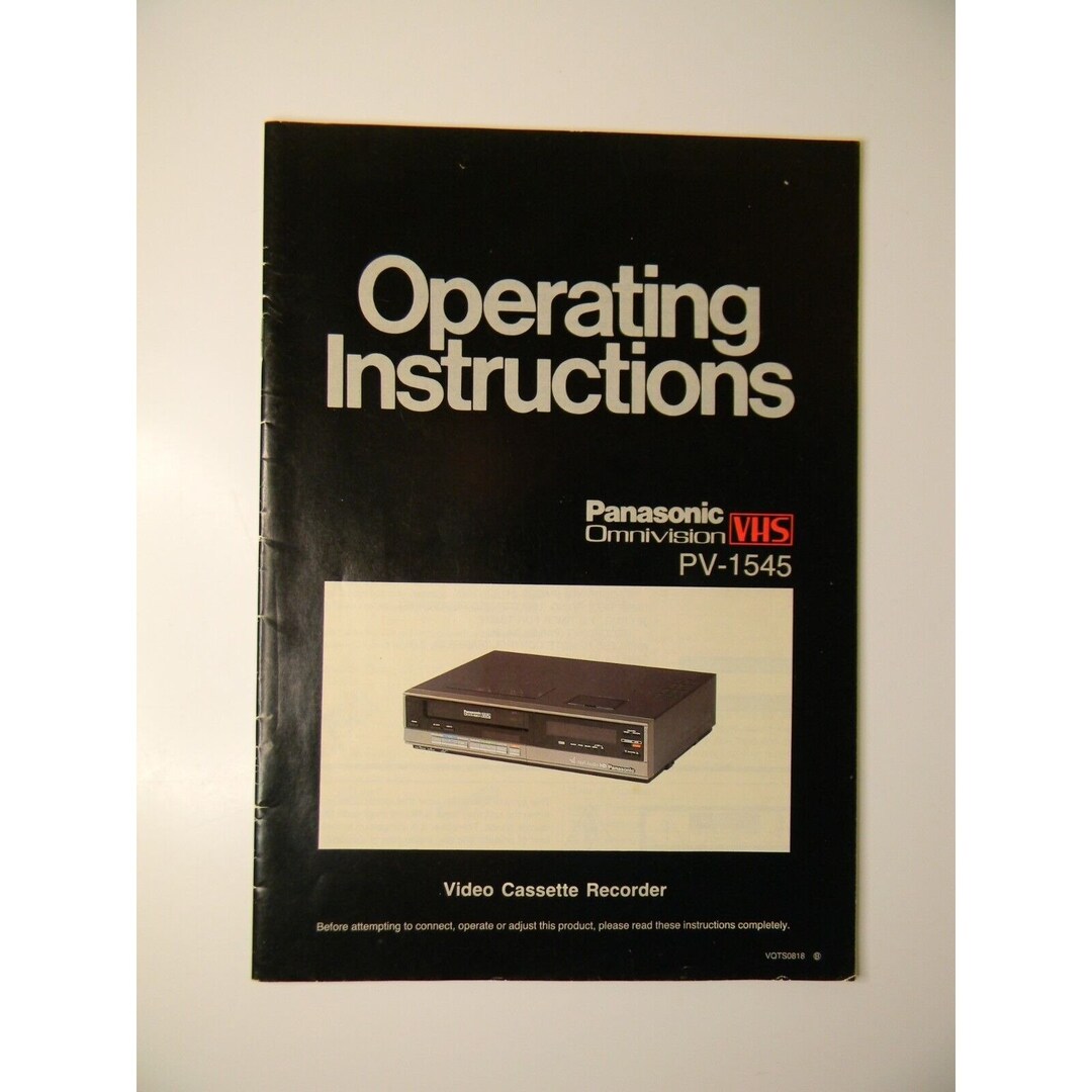 Vintage Panasonic Omnivision PV-1545 VHS VCR Operating Instructions - Etsy