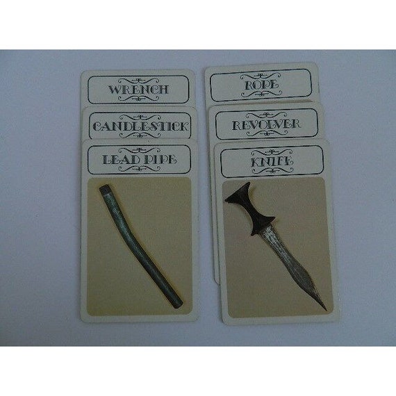 Clue Weapon Cards