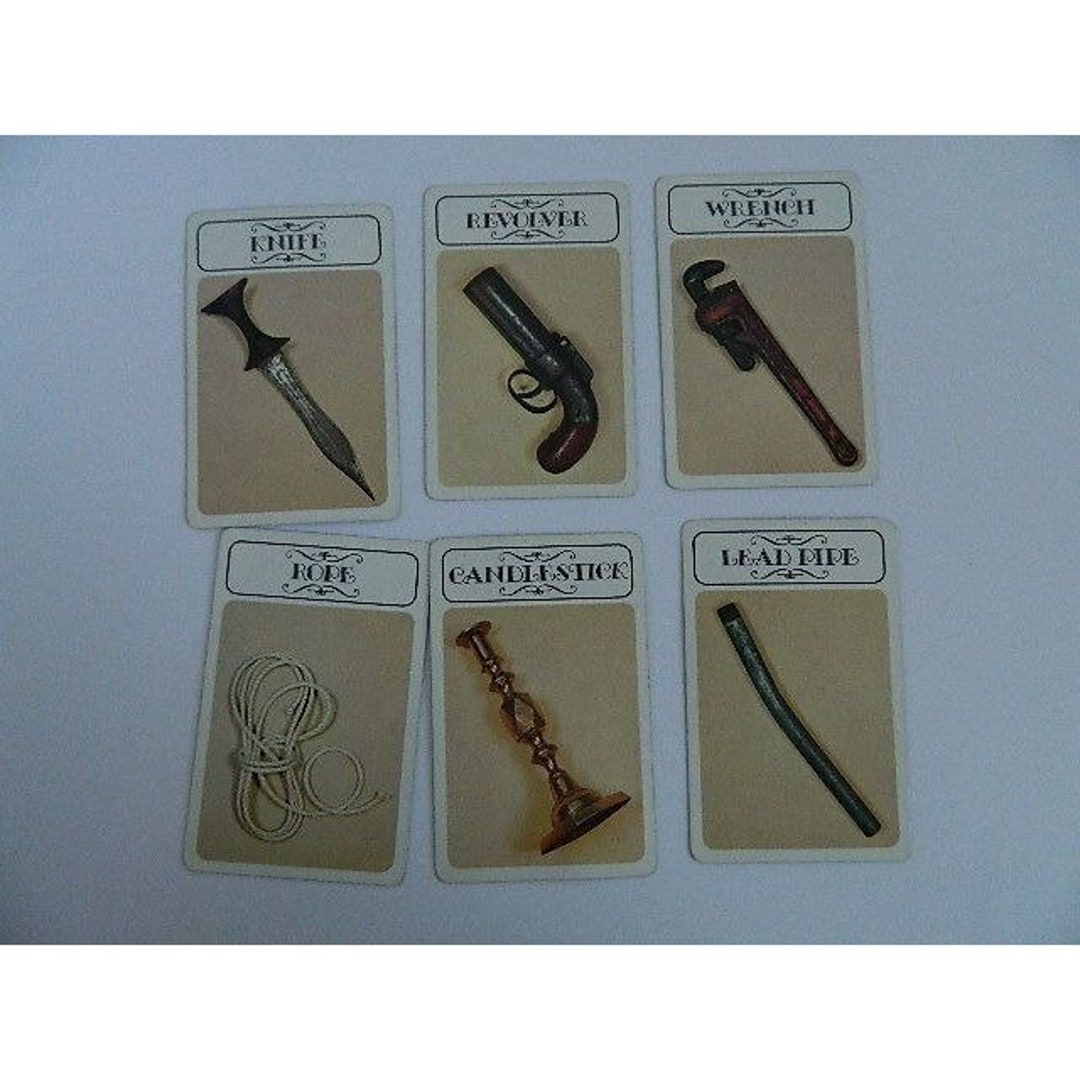 1972 Clue Game Replacement - All 6 Weapon Cards - Etsy