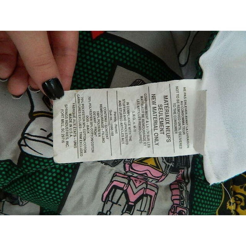 Vintage 1995 Mighty Morphin Power Rangers Twin Bed Comforter Blanket 60 ...