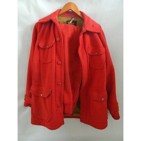 1950's Woolrich Red Plaid 100% Wool Hunting Jacket an… - Gem