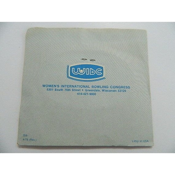 WIBC 1979 Bowling Achievement Card and Patch - Gem