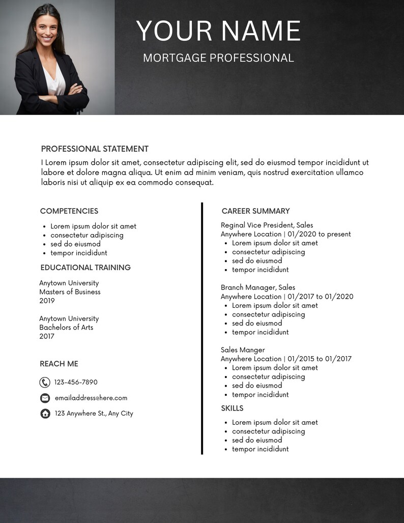 Canva Editable Resume Templates - Etsy