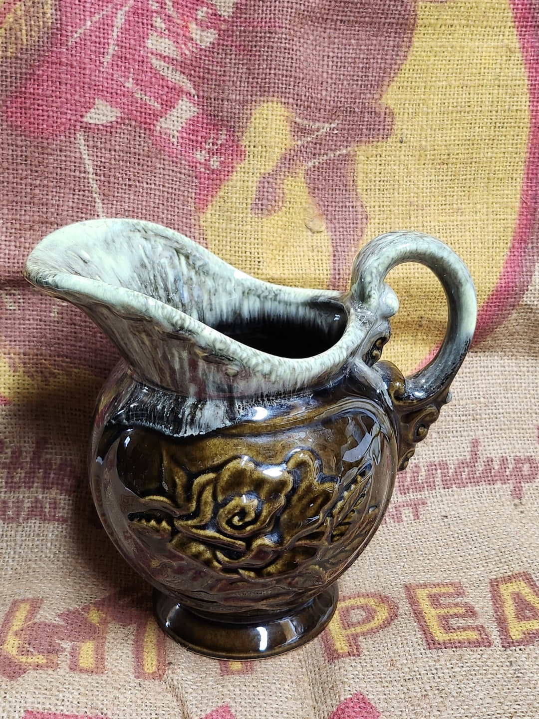 Vintage Hull Green Drip Pitcher - Etsy