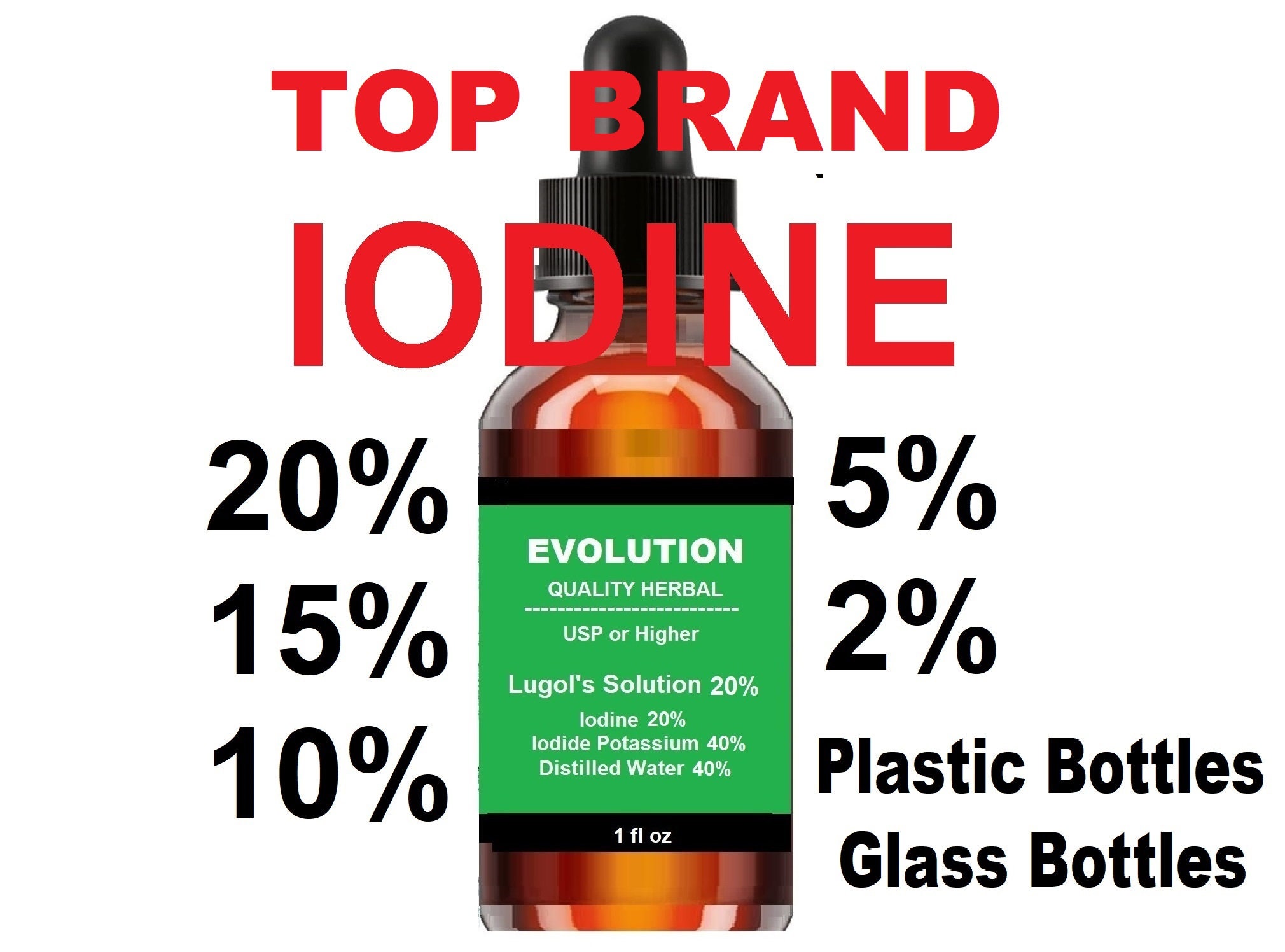2 To 20 Lugols Solution Iodine With Potassium Iodide All Strengths