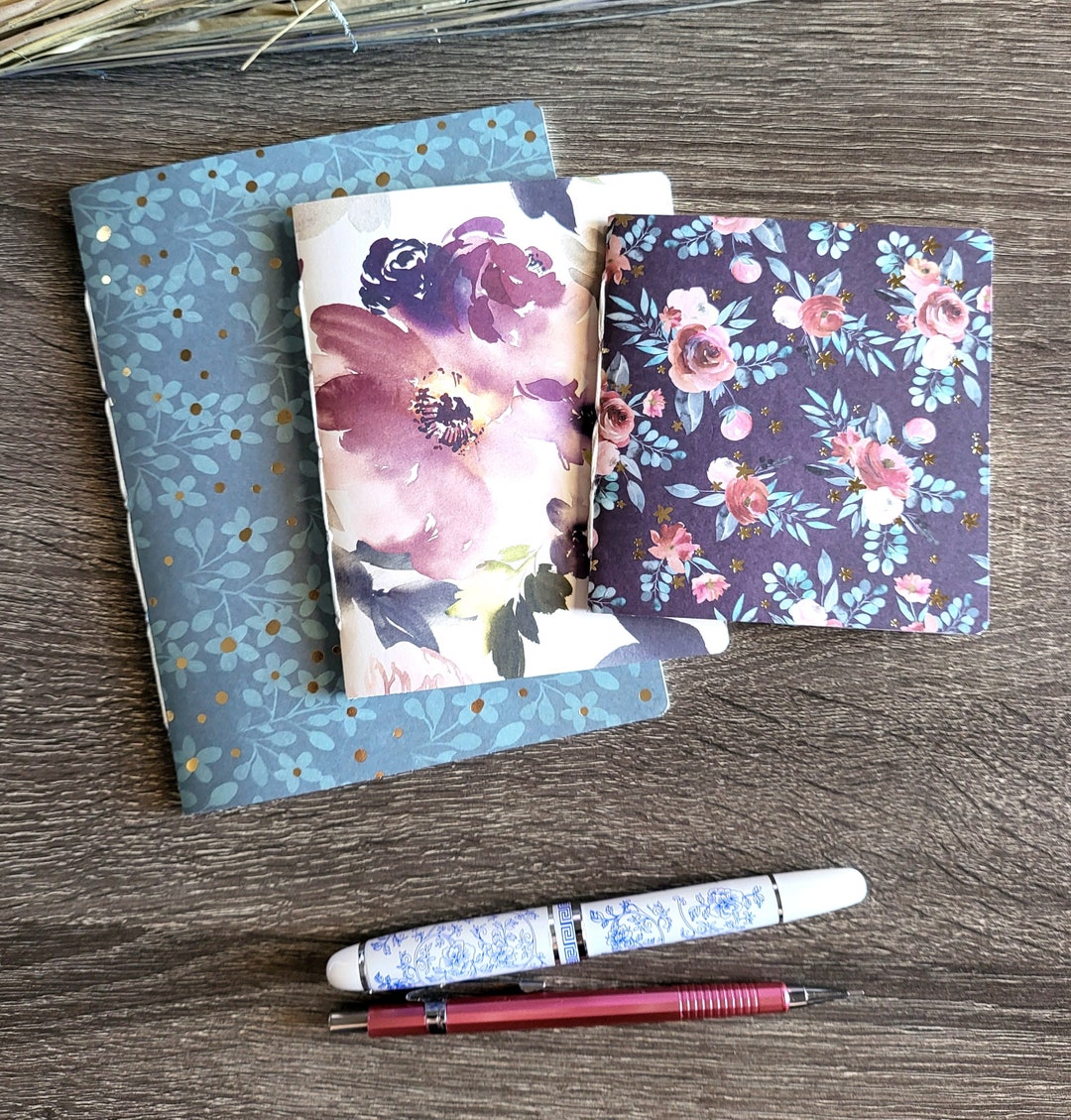 Handmade Sketchbook—garden Themed Booklet—flower Art Book, Pocket ...