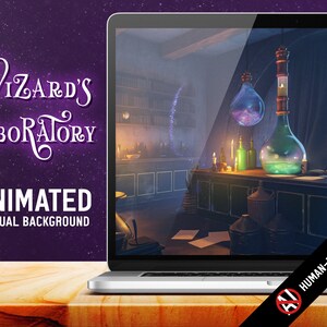 Animated HD Virtual Background Wizard's Laboratory Looped Mystical ...