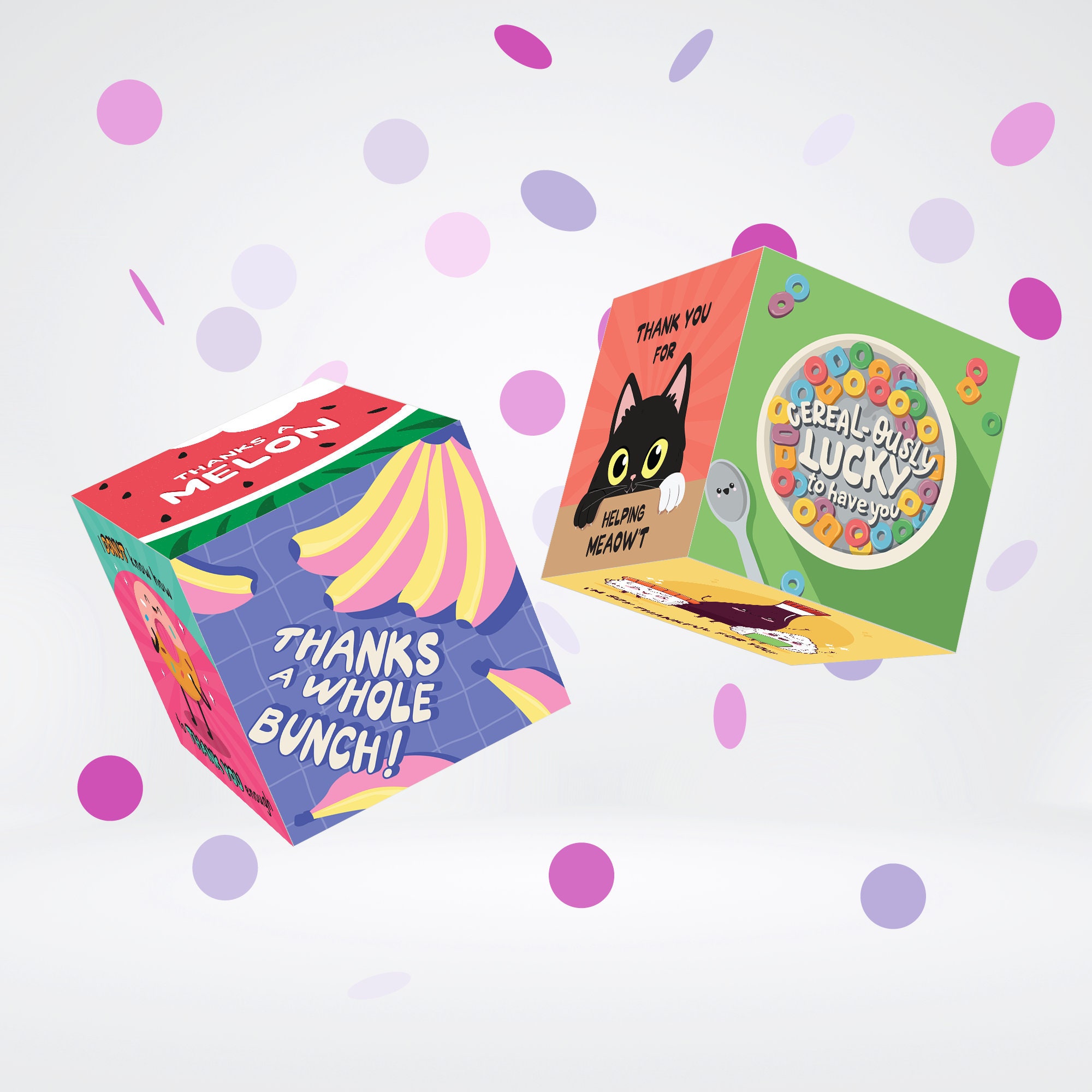 Surprise Confetti Card Funny 3D Cubes Card Thank You Card Pop up Card ...