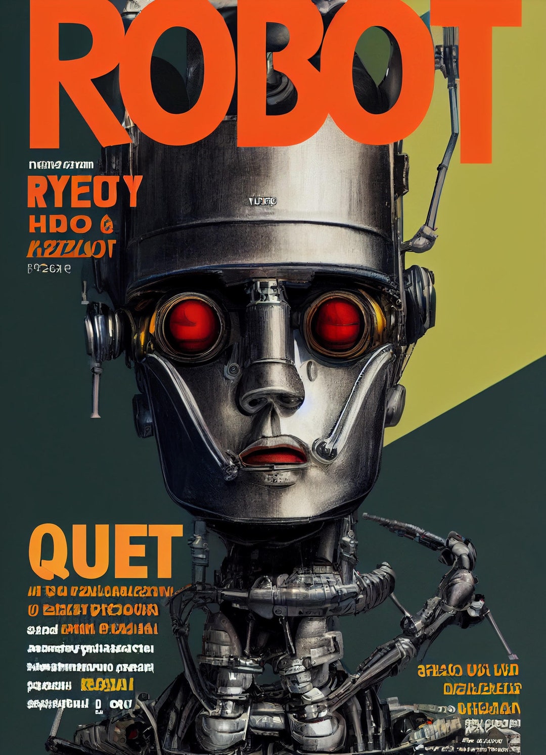 Retro Robot Magazine Cover Printable Wall Art - Etsy