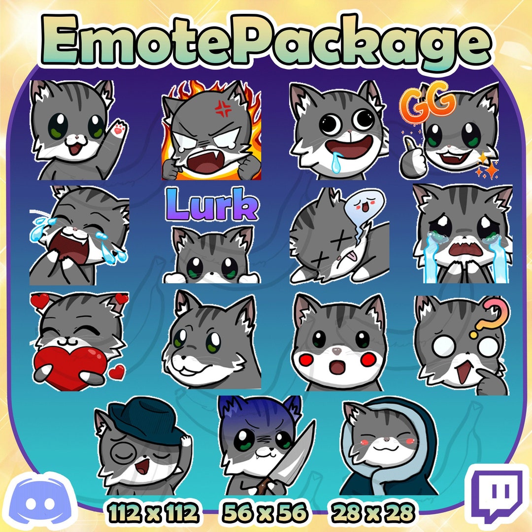 Kitty Twitch Emote Bundle for Discord / Youtube / Twitch Streaming ...
