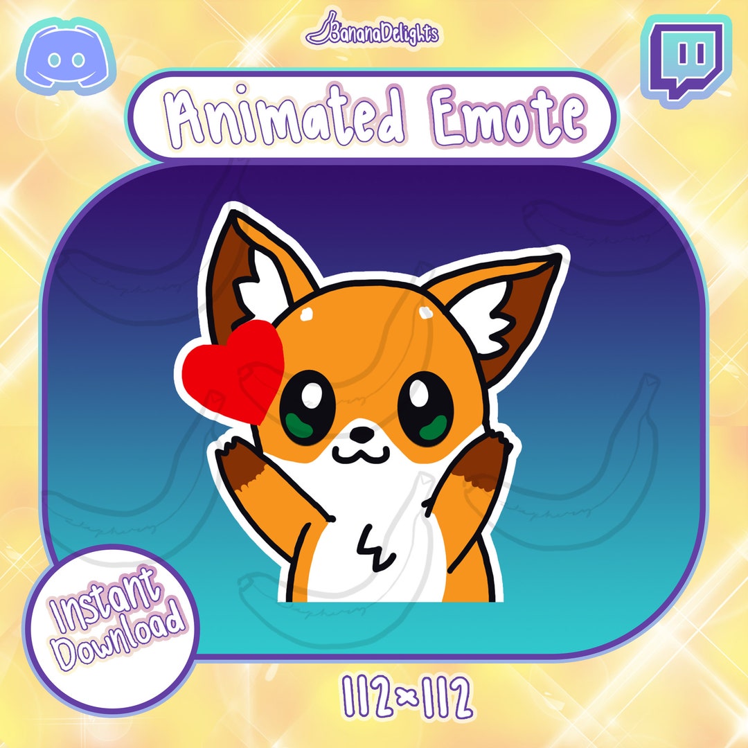 Animated Fox Blowing Kiss Emote for Twitch or Discord / Heart / Love ...