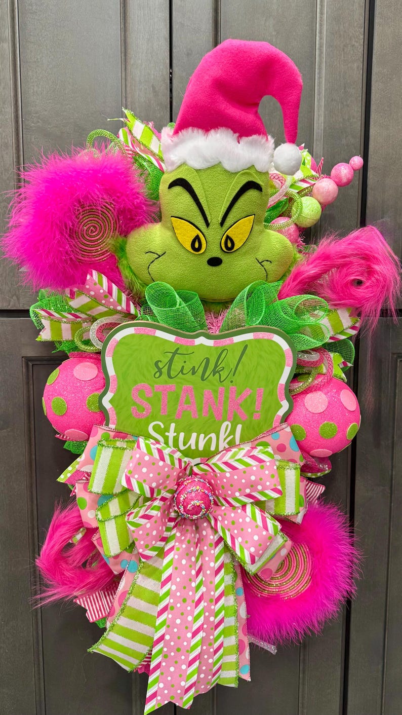 PINK Green Monster Swag, Large in Size, Whimsical . - Etsy