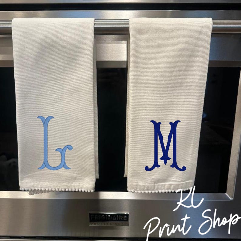 Monogrammed Tea Towel, Personalized Kitchen Towel, Custom Initial Dish ...