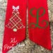 Monogrammed Christmas Wreath Sash, Embroidered Sash, Christmas Sash ...