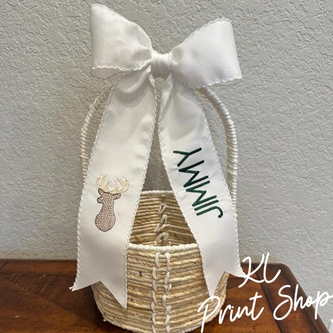 Monogrammed Sash, Easter Sash, Easter Gift, Easter Basket Bow, Custom ...