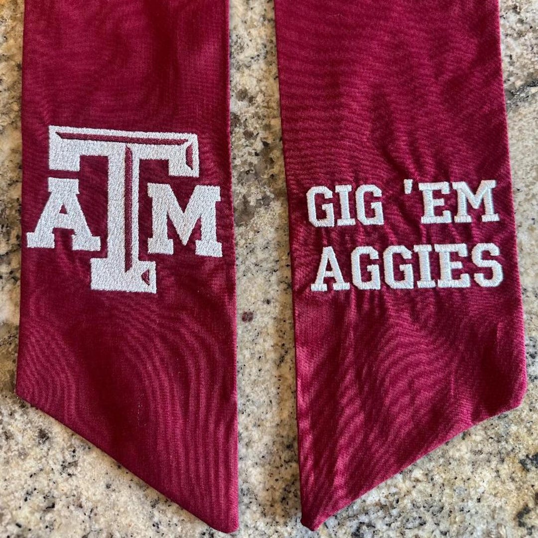 Monogrammed College Wreath Sash, Embroidered Sash, Aggie Sash, Gig 'EM ...